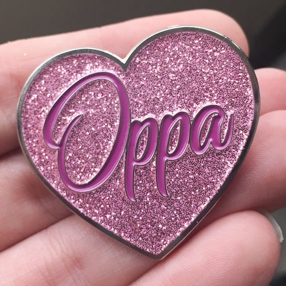 Oppa K-drama / K-pop Soft Glitter Enamel Pin - Etsy