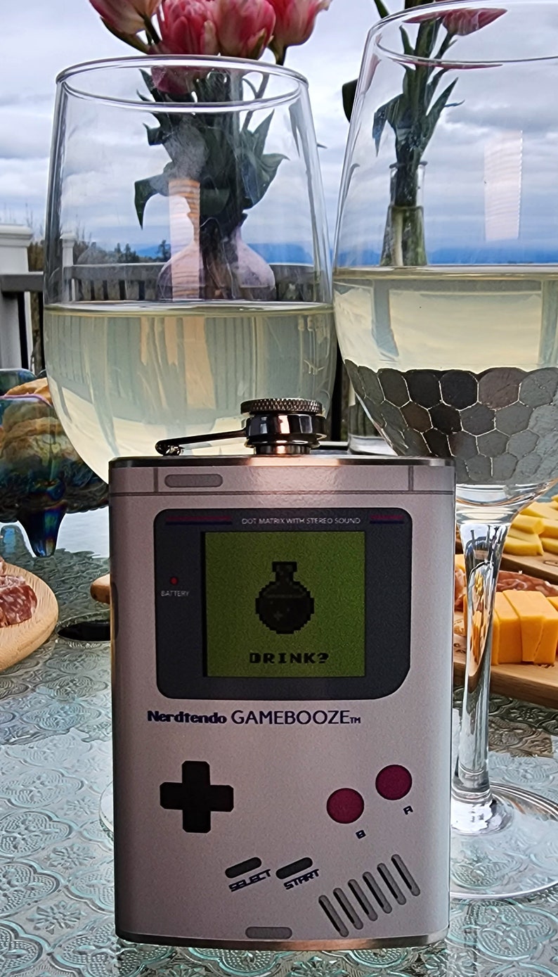 Nerdtendo Gamebooze With Custom Name 8oz Flask - Etsy