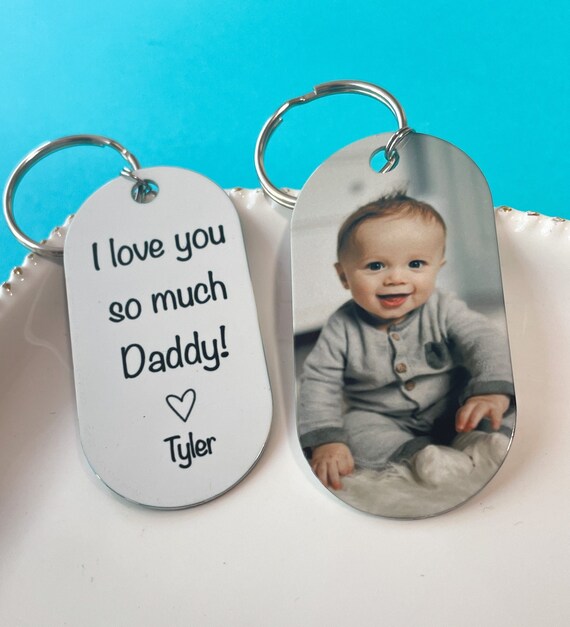 Custom Daddy Keychain I Love You Daddy Photo Keychain - Etsy