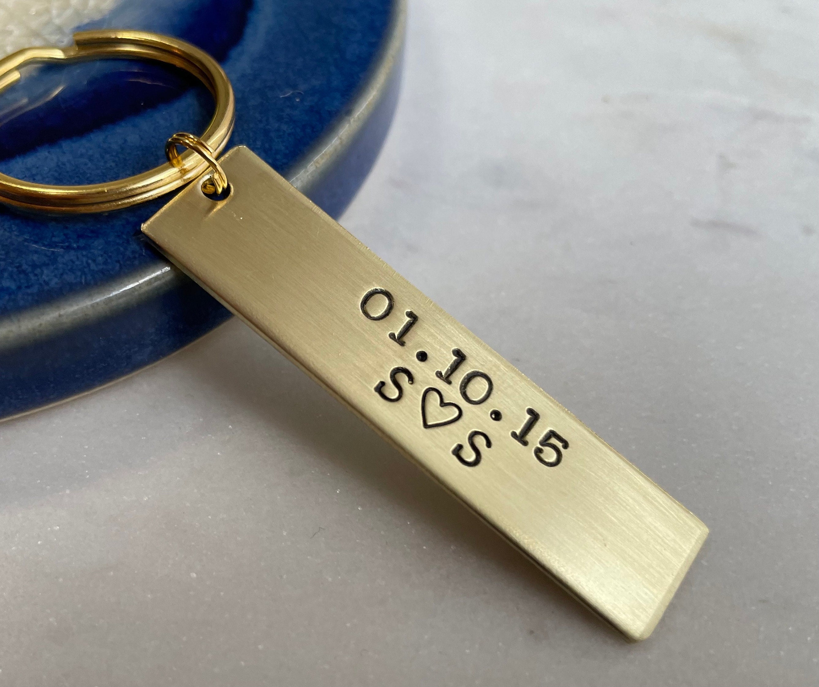Copper Anniversary Keychain 7 Year Anniversary Key Ring for - Etsy