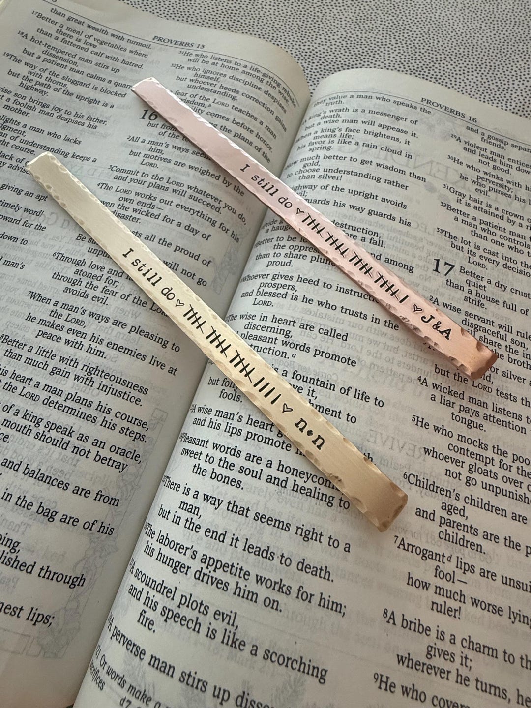 Custom Metal Handstamped Bookmark Personalized for Woman, Bronze Tally ...