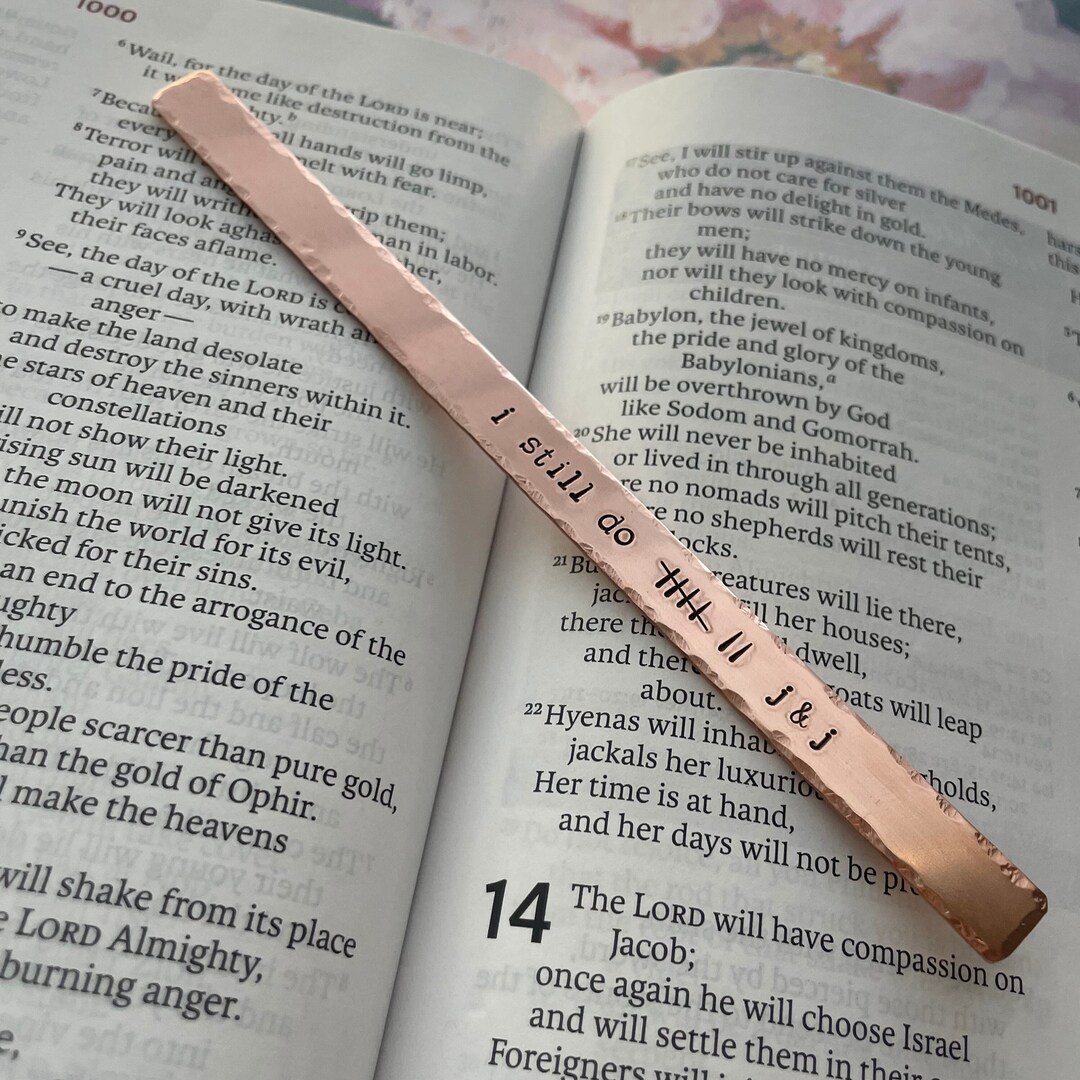 Custom Copper Bookmark, Copper Anniversary Bookmark, 7 Tally Bookmark ...