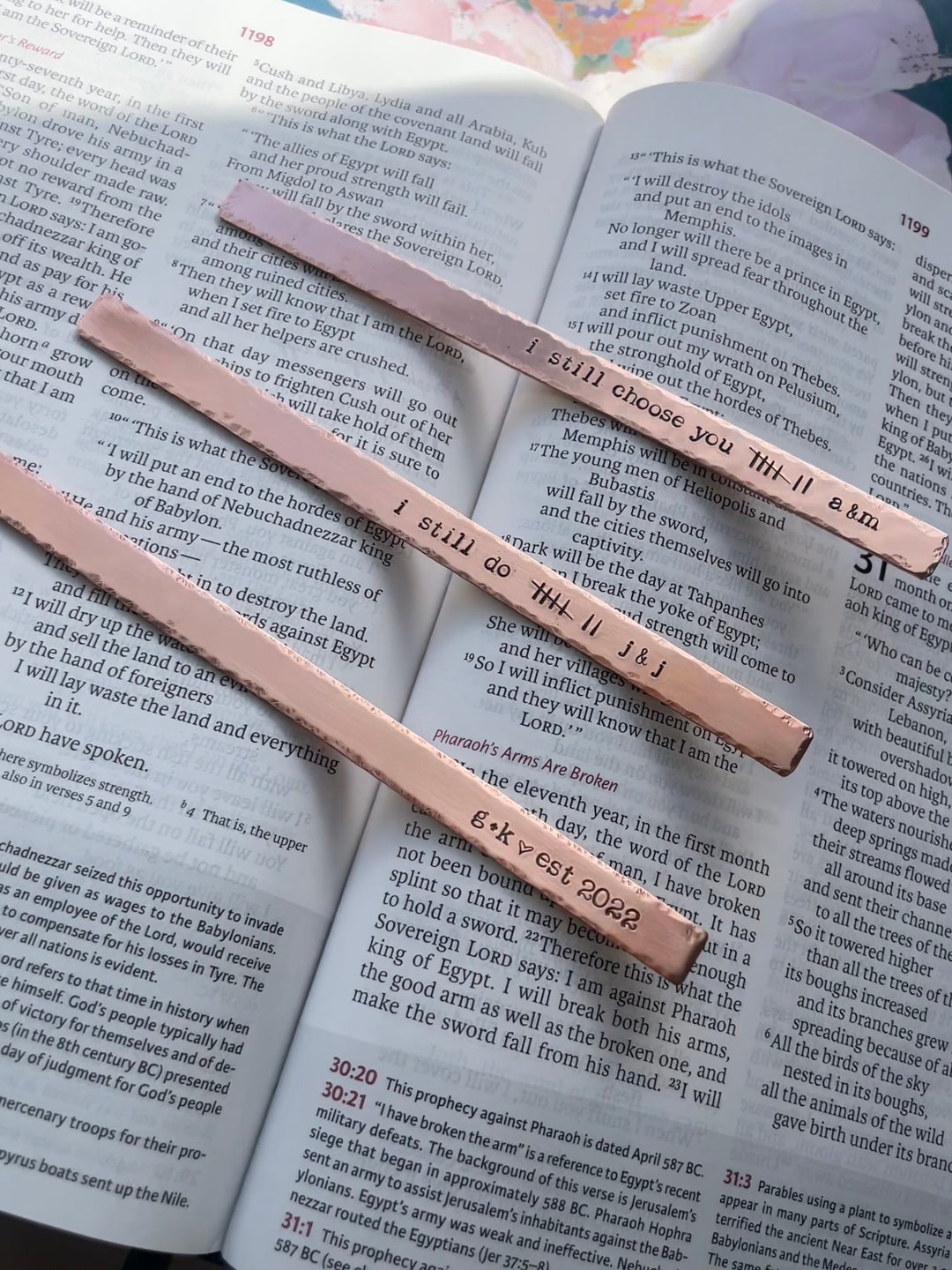 Custom Copper Bookmark, Copper Anniversary Bookmark, 7 Tally Bookmark ...