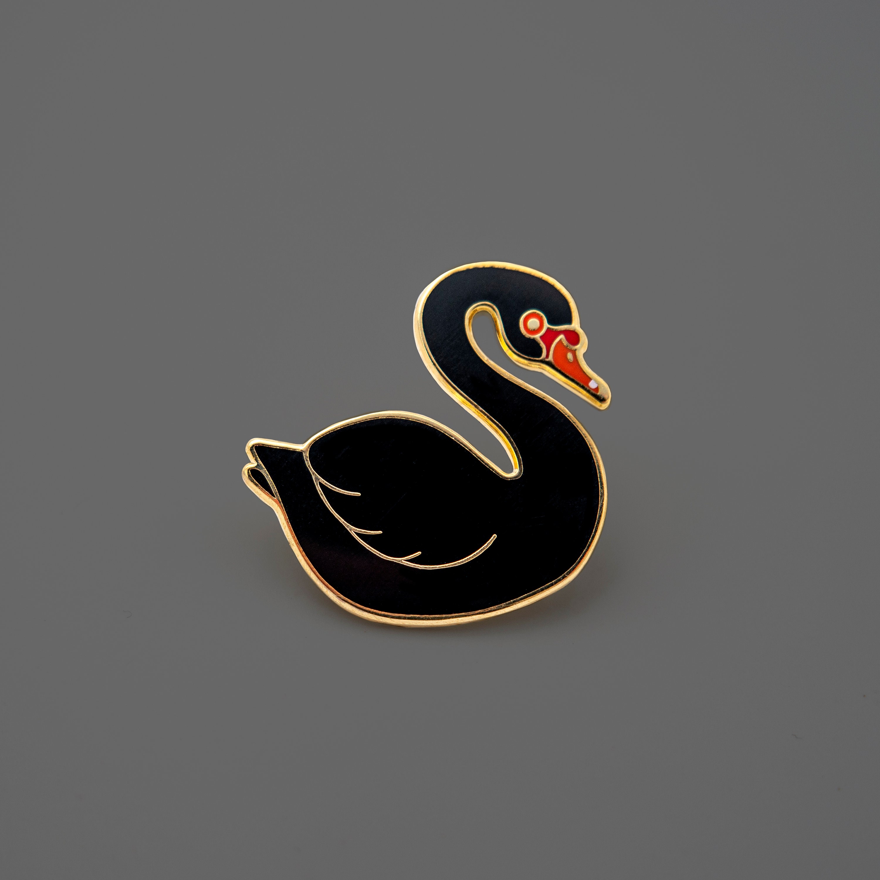 Majestic Black & White Swan Enamel Pin _ Bird Brooch Pin - Etsy