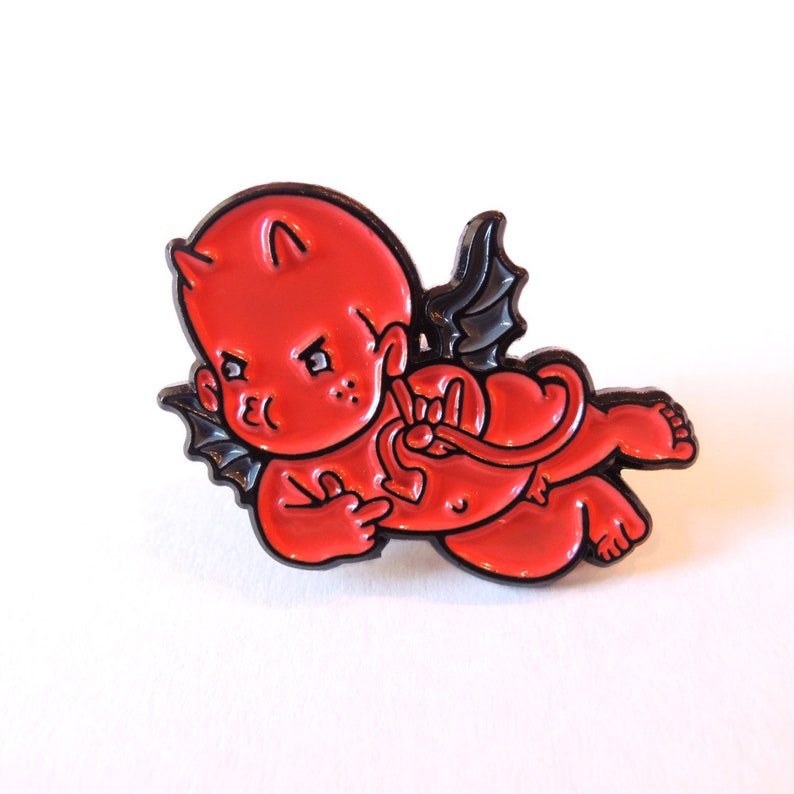Enamel Little Devil Pin Cute but Evil Satan Lapel Button | Etsy