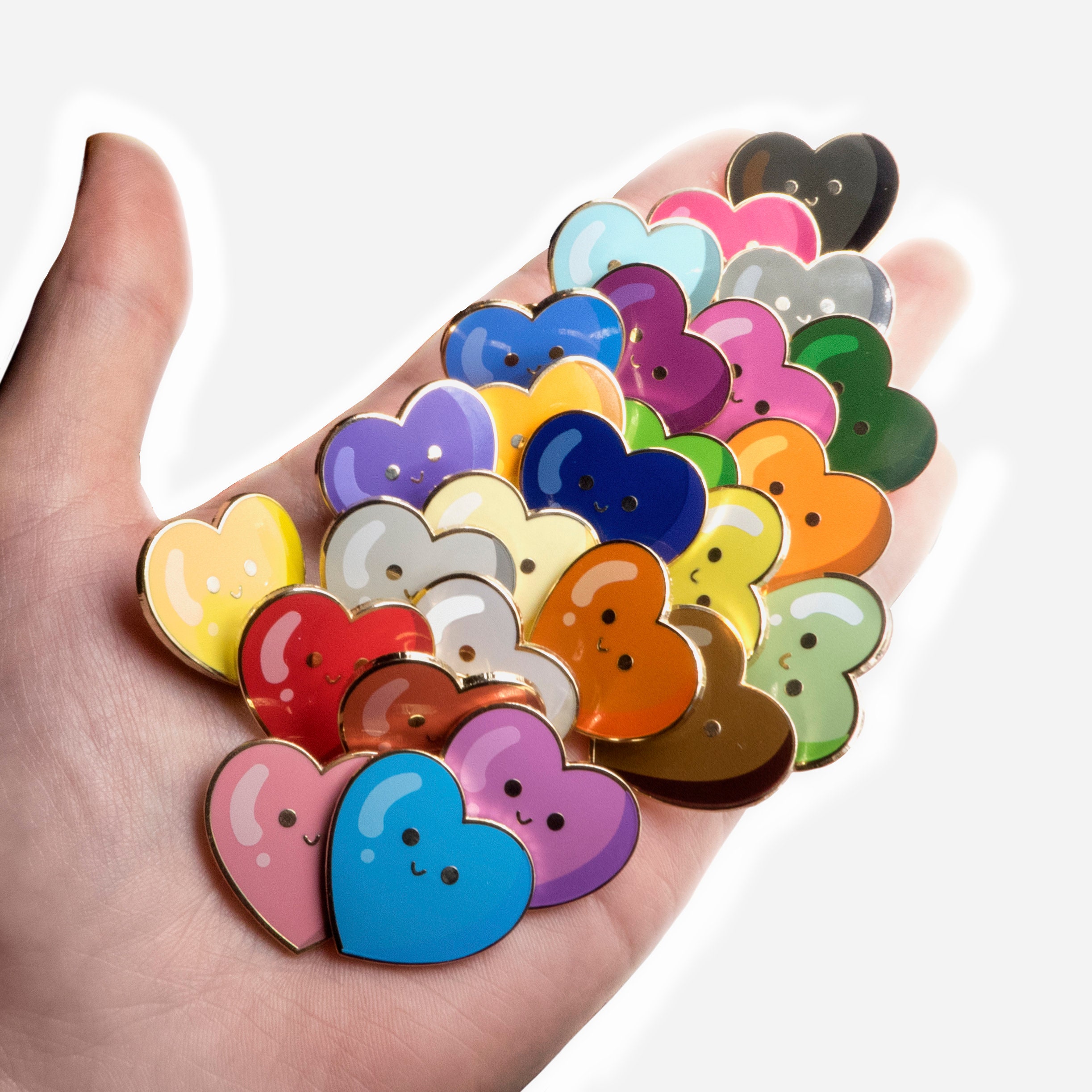 Tiny Heart Pin - I LOVE YOU Pin - Small Happy Heart - Hard Enamel Badge ...