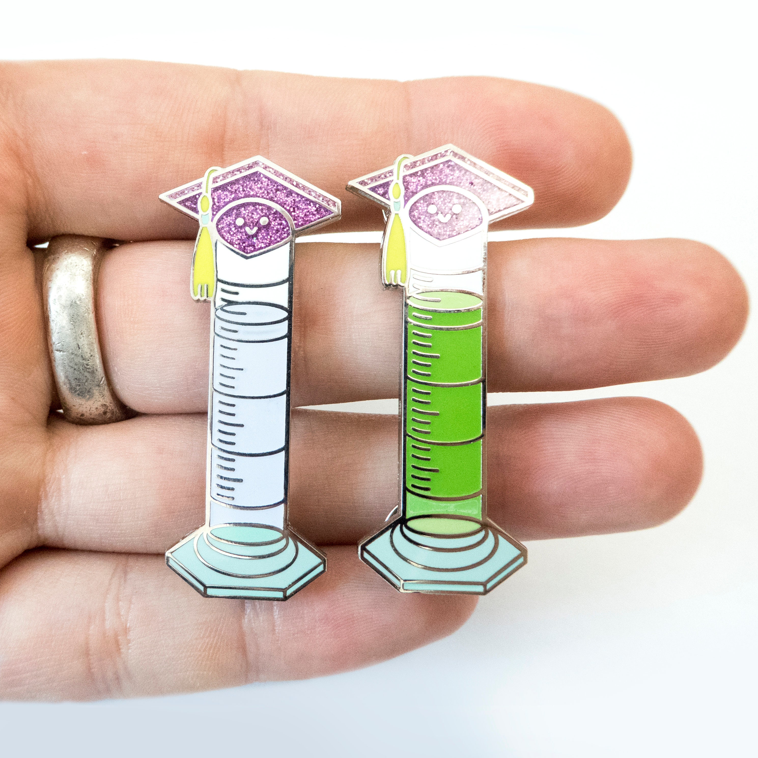 Science Graduation Cylinder Pin Glow in the Dark Enamel Pin - Etsy