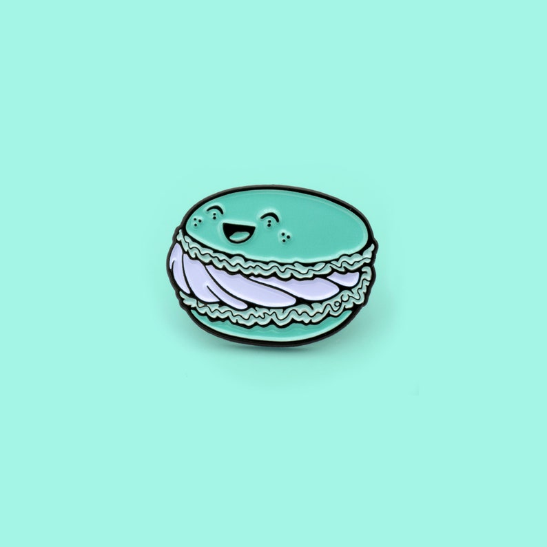 Happy Macaron Enamel Pin Pastel Pink Green Mint Yellow - Etsy UK