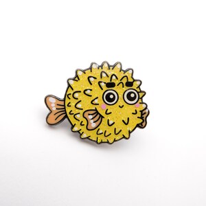 Baby Puffer Fish Pin - Blowfish - Yellow Puffer Fish - Pink Puffer Fish ...