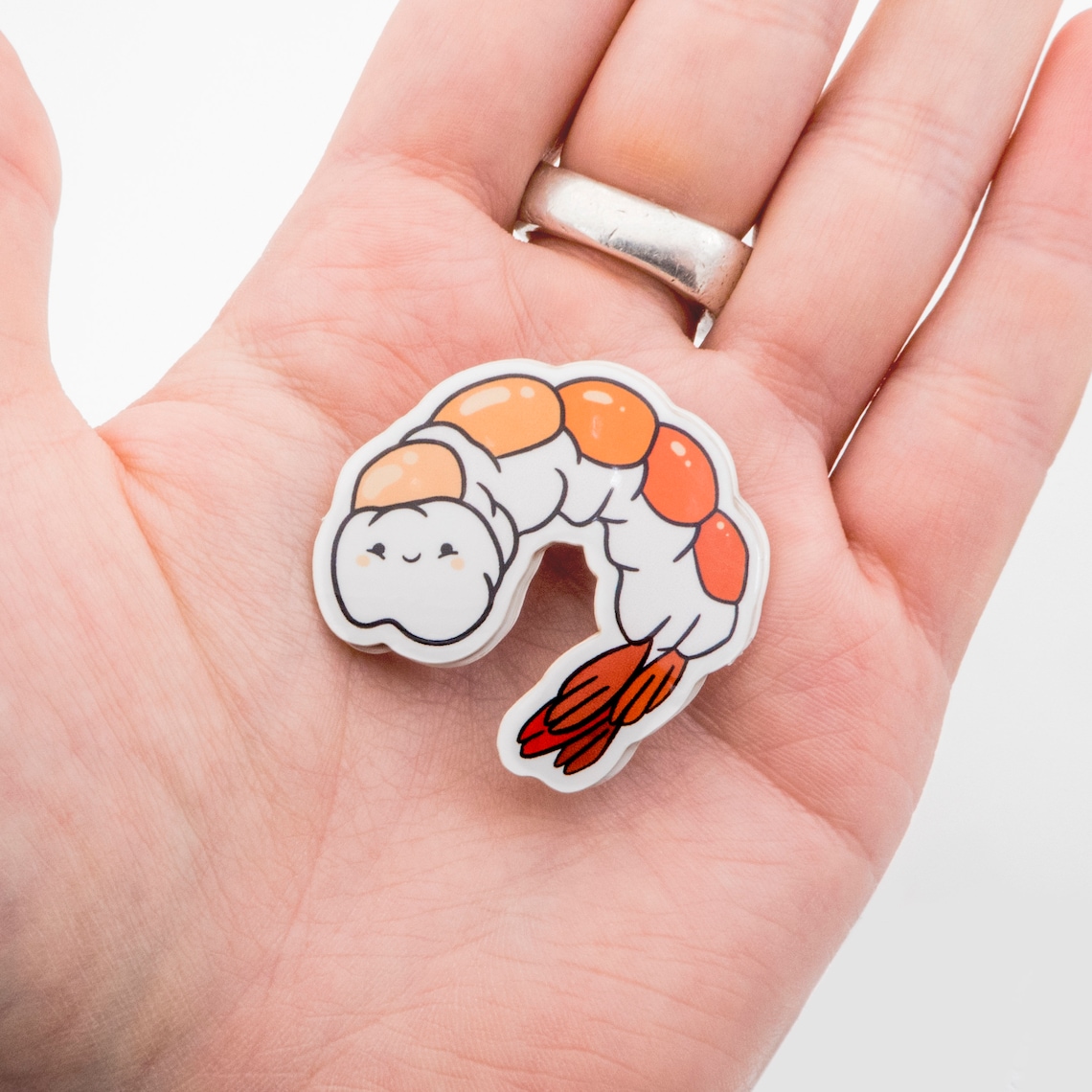 Cute shrimp vinyl sticker kawaii small prawn food sticker | Etsy