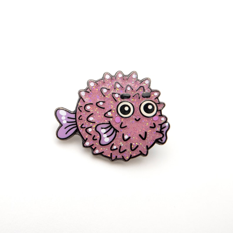 Baby Puffer Fish Pin Blowfish Yellow Puffer Fish Pink | Etsy