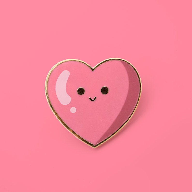 Tiny Heart Pin I LOVE YOU Pin Small Happy Heart Hard - Etsy