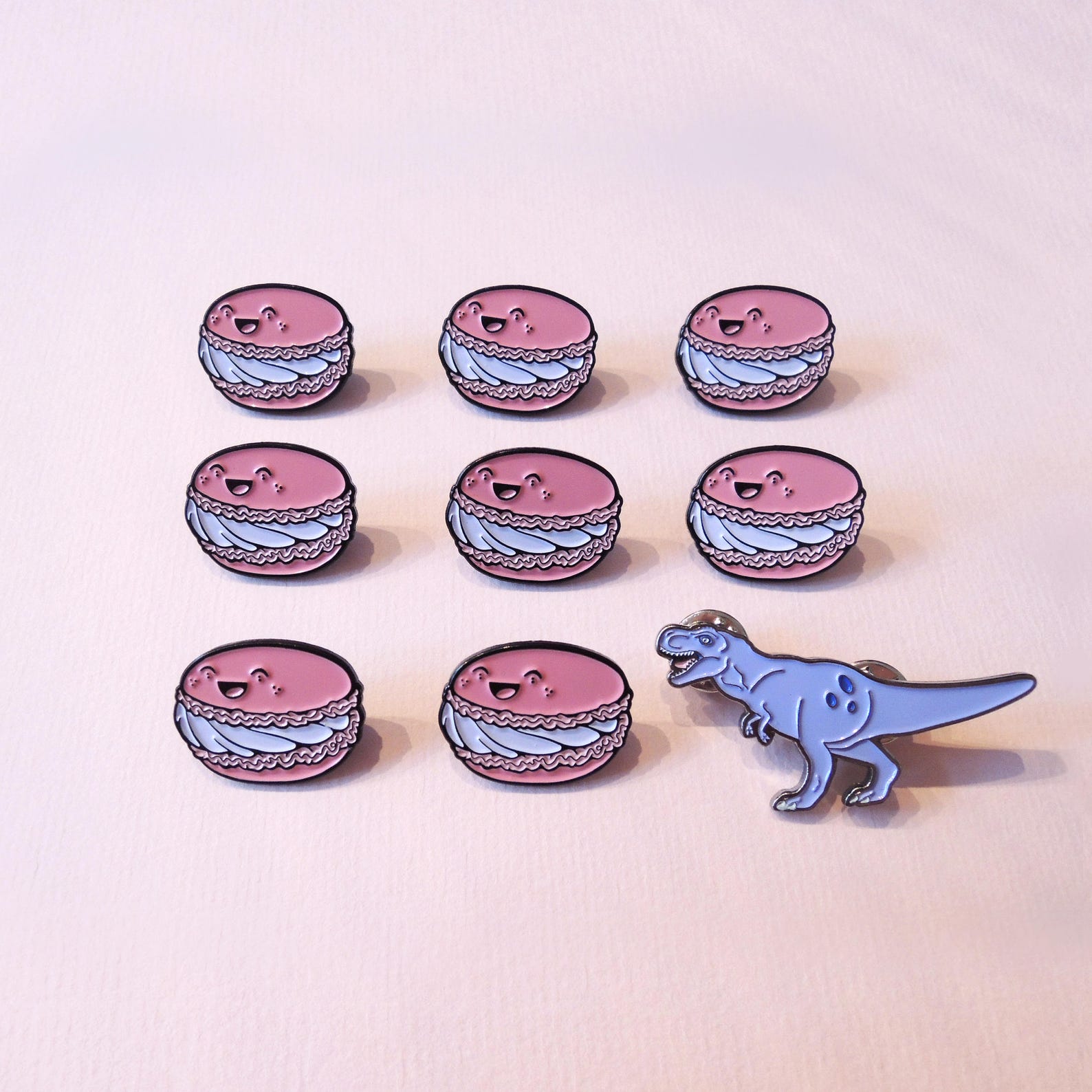 Happy Macaron Enamel Pin Pastel Pink Green Mint Yellow - Etsy