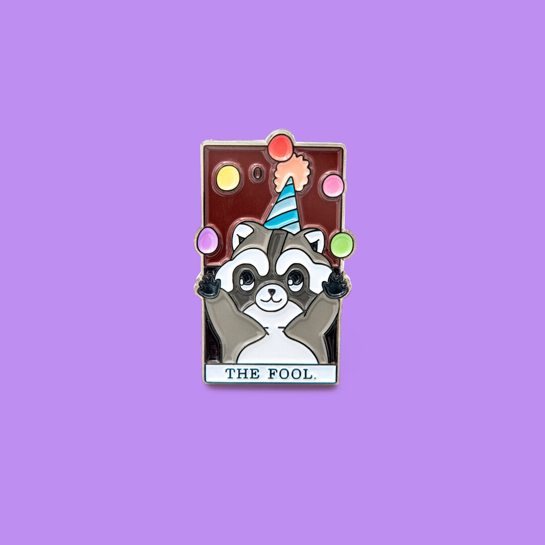 Tarot Card Enamel Pin - the FOOL Raccoon Lapel Pin - Etsy