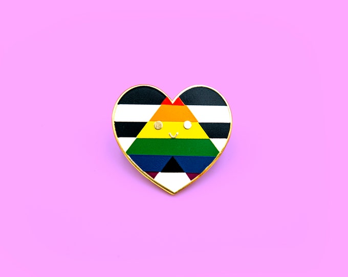 Straight Ally Pride Flag Heart Pin - Pride LGBTQAI+ Enamel Pin - Etsy
