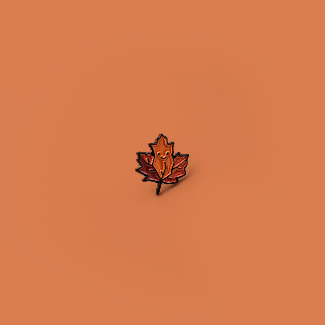 Small Autumn Leaf Pin - Tiny 4 Season Enamel Pins - Sun, Leaf, Flower ...