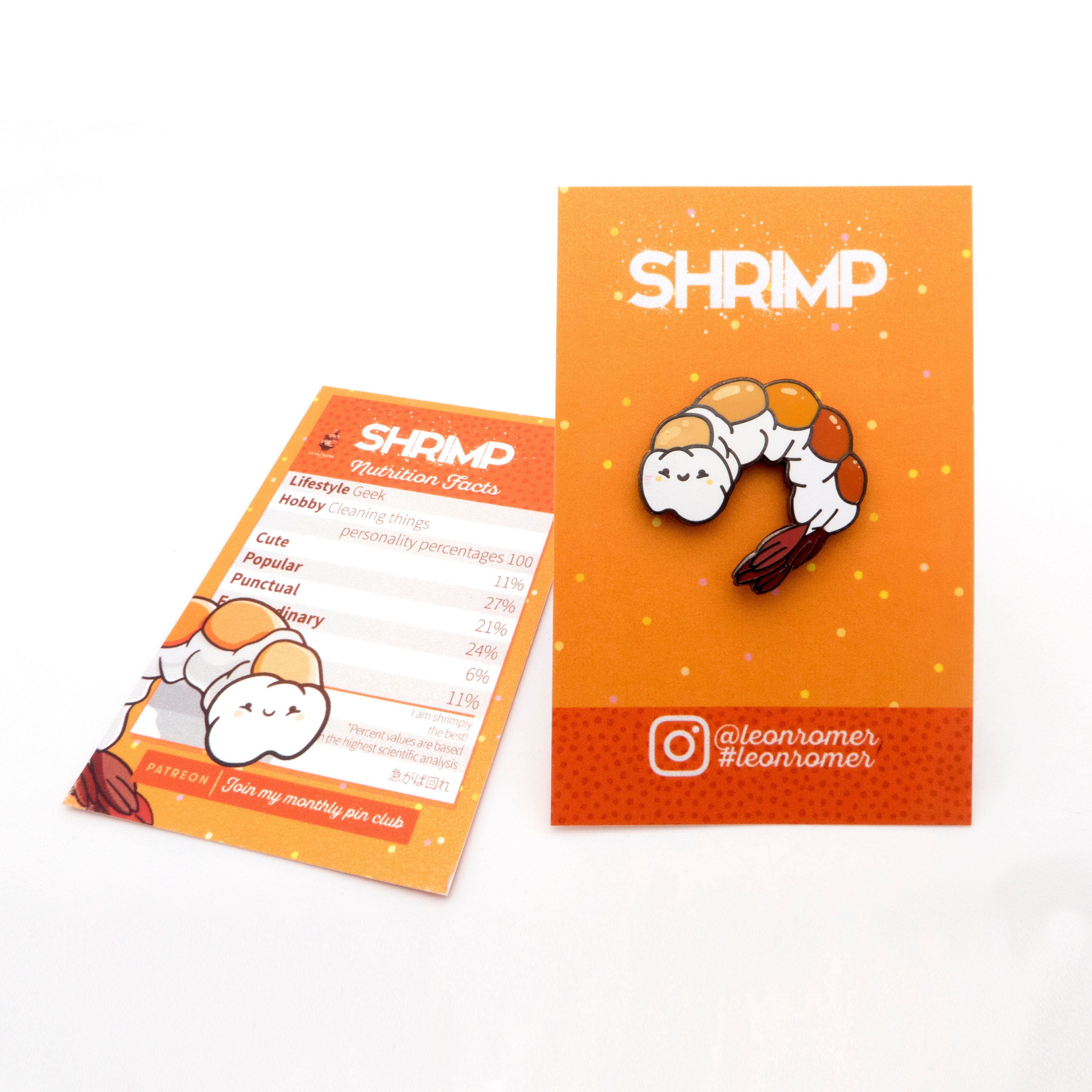 Cute Shrimp Pin Kawaii Prawn Enamel Pin Food Pin Hard | Etsy