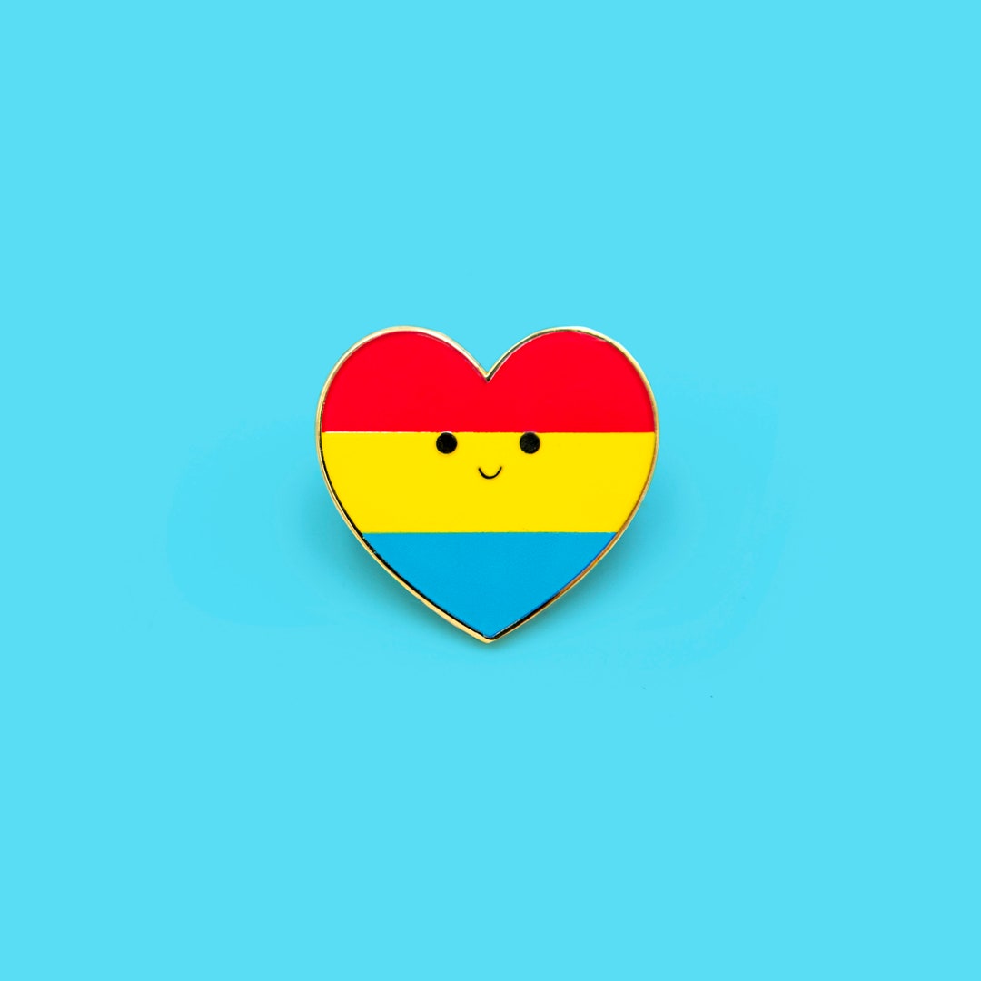Pansexual Pride Flag Heart Pin - Pride LGBTQAI+ Enamel Pin - Etsy