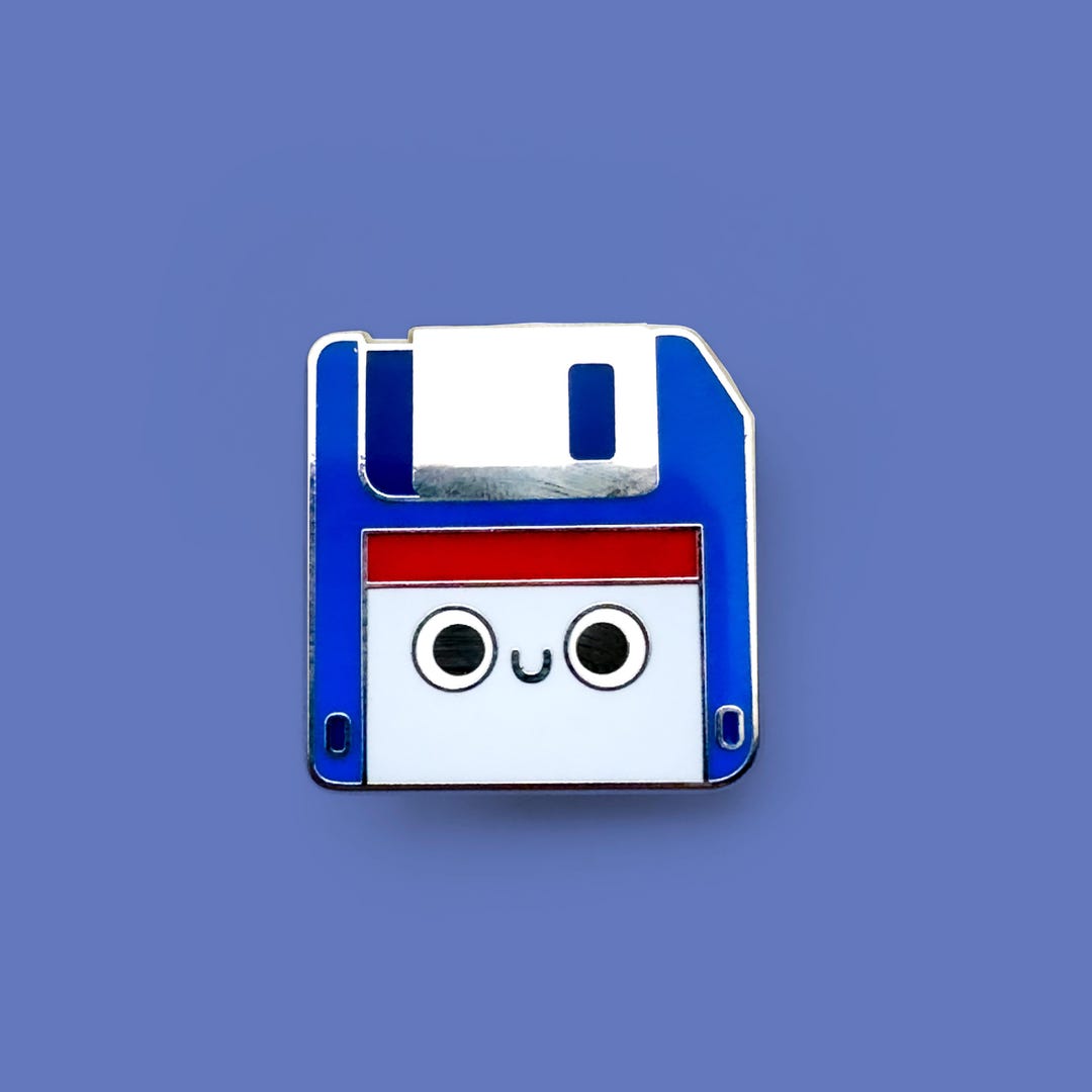 Retro Floppy Disk Enamel Pin - Vintage Tech Accessory - Etsy