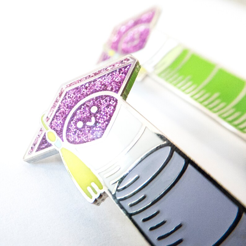Science Graduation Cylinder Pin Glow in the Dark Enamel Pin - Etsy