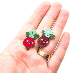 Happy Radish Enamel Pin Vegetable Lapel Pin - Etsy