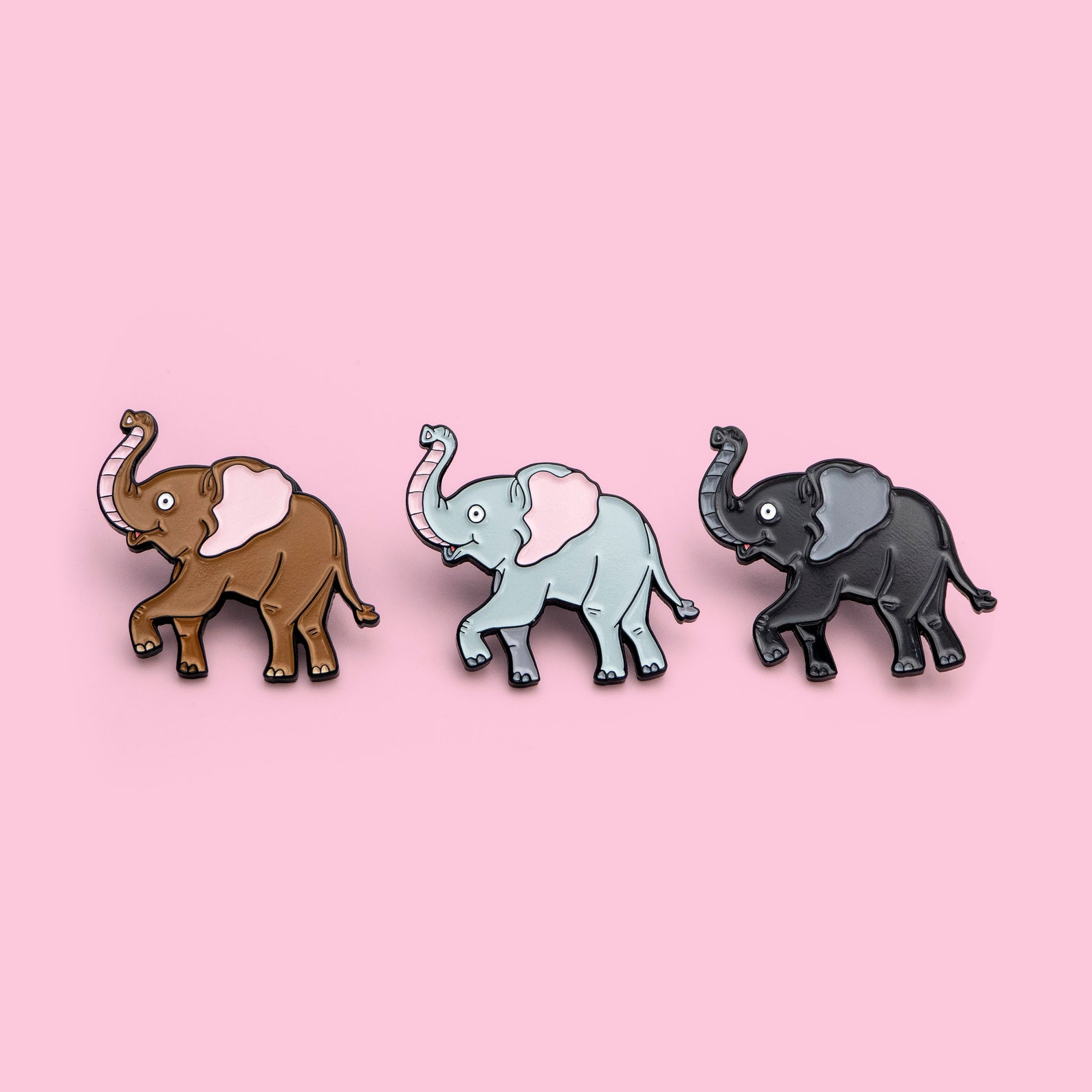Baby Elephant Enamel Pin - African Elephant, Indian Elephant and Asian ...