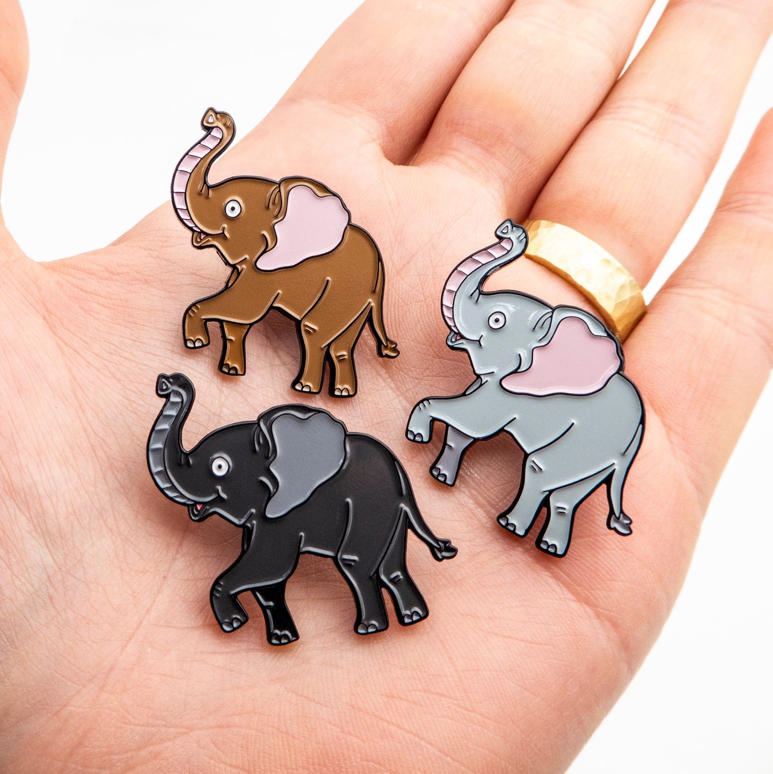 Baby Elephant Enamel Pin - African Elephant, Indian Elephant and Asian ...