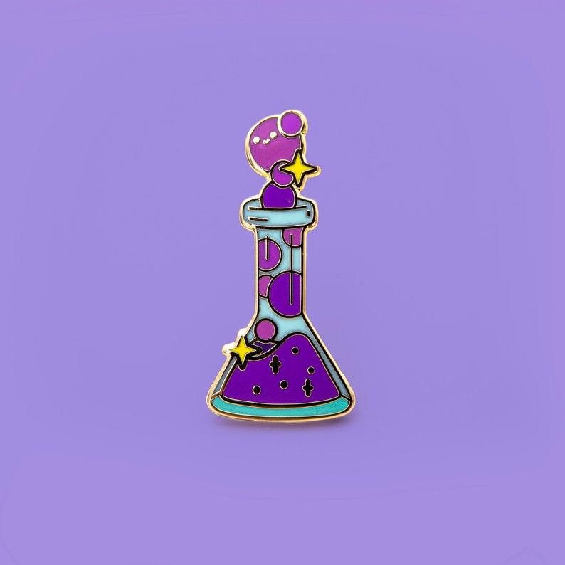 Bubbly Liquid Pin Science Potion Flask Enamel Pin | Etsy