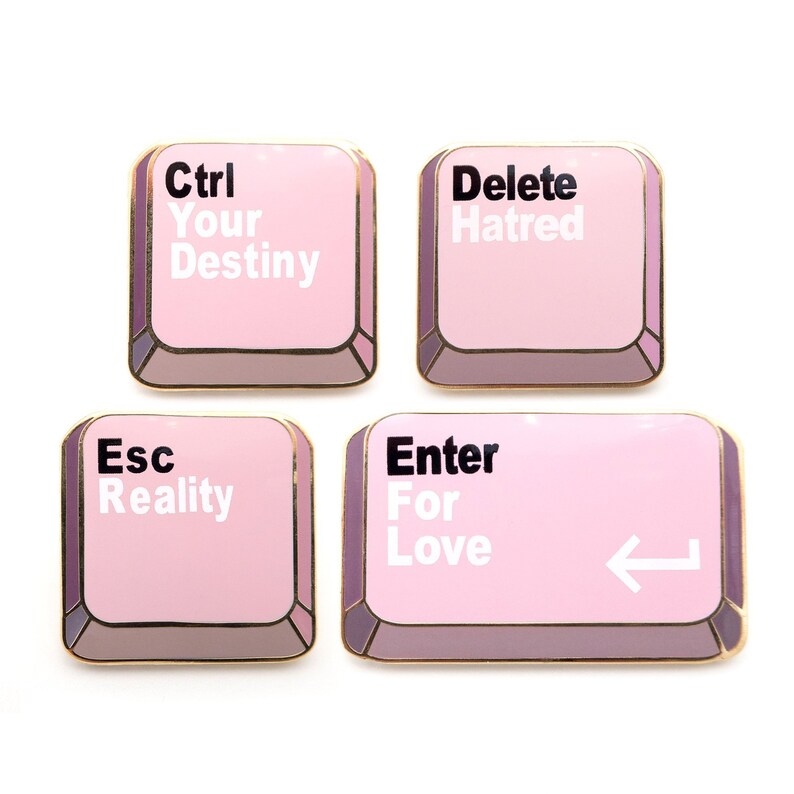 Cute Keyboard Keys Pins Ctrl Your Destiny Esc Reality - Etsy