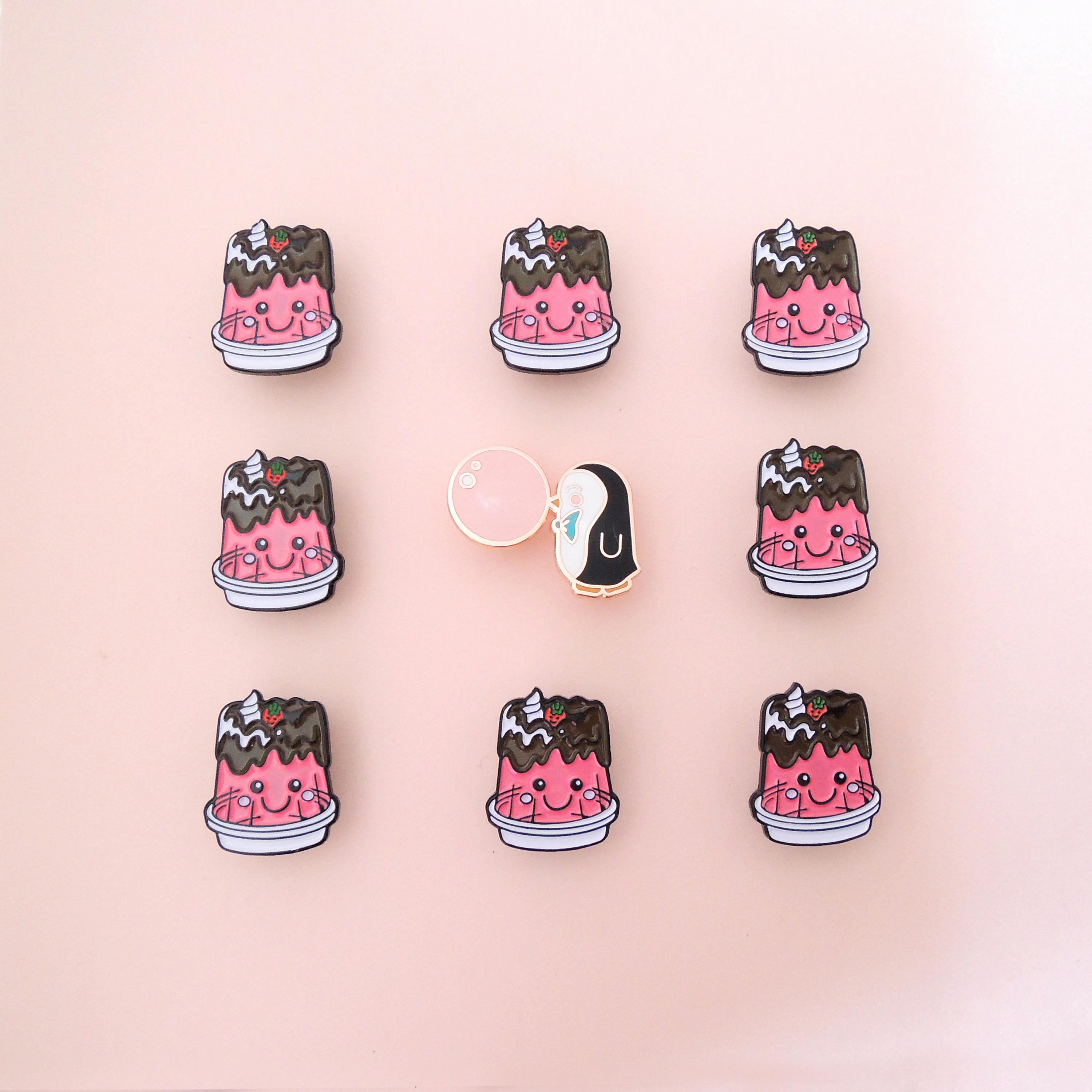 JELLY ENAMEL PIN Soft enamel food pin pink dessert lapel | Etsy