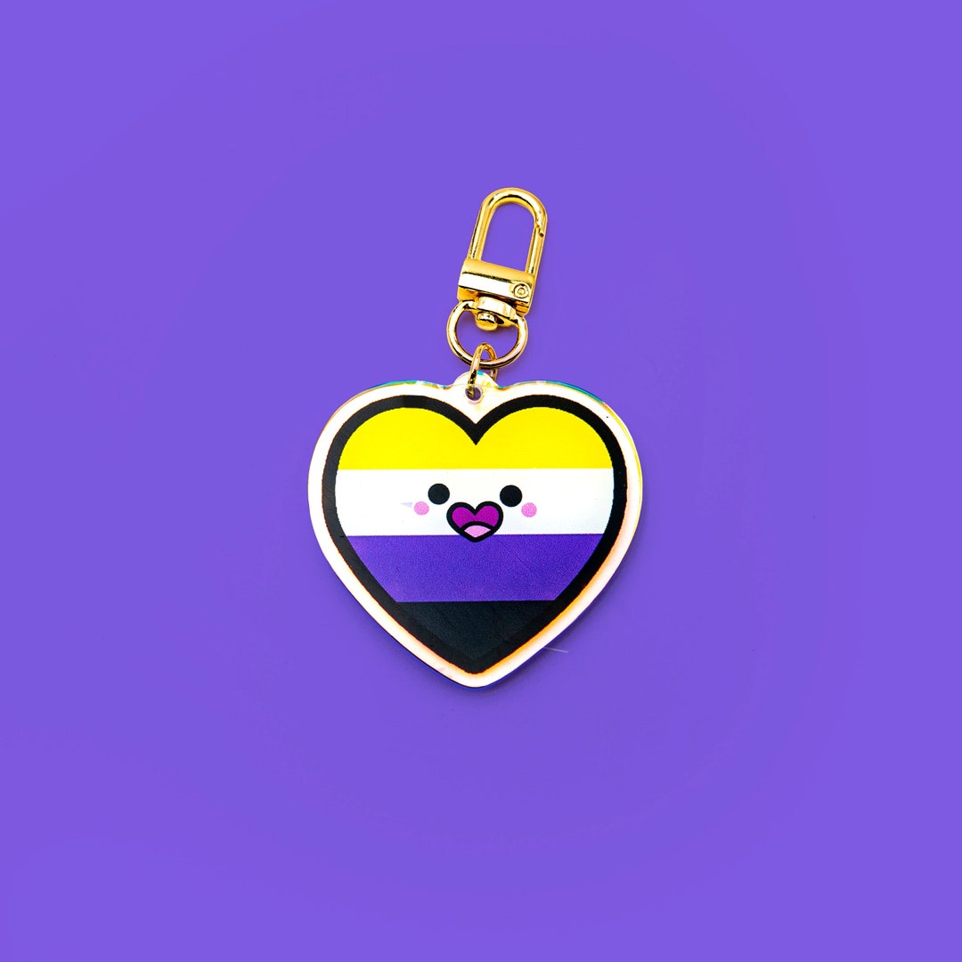 PRIDE LGBTQAI+ KEYCHAIN - Non-binary Pride Flag Acrylic Keychain - Etsy
