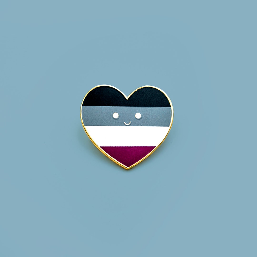 Asexual Pride Flag Heart Pin - Pride LGBTQAI+ Enamel Pin - Etsy