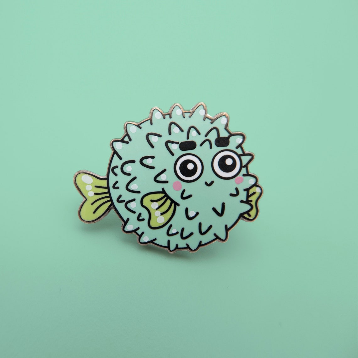 Baby Puffer Fish Pin Blowfish Yellow Puffer Fish Pink | Etsy