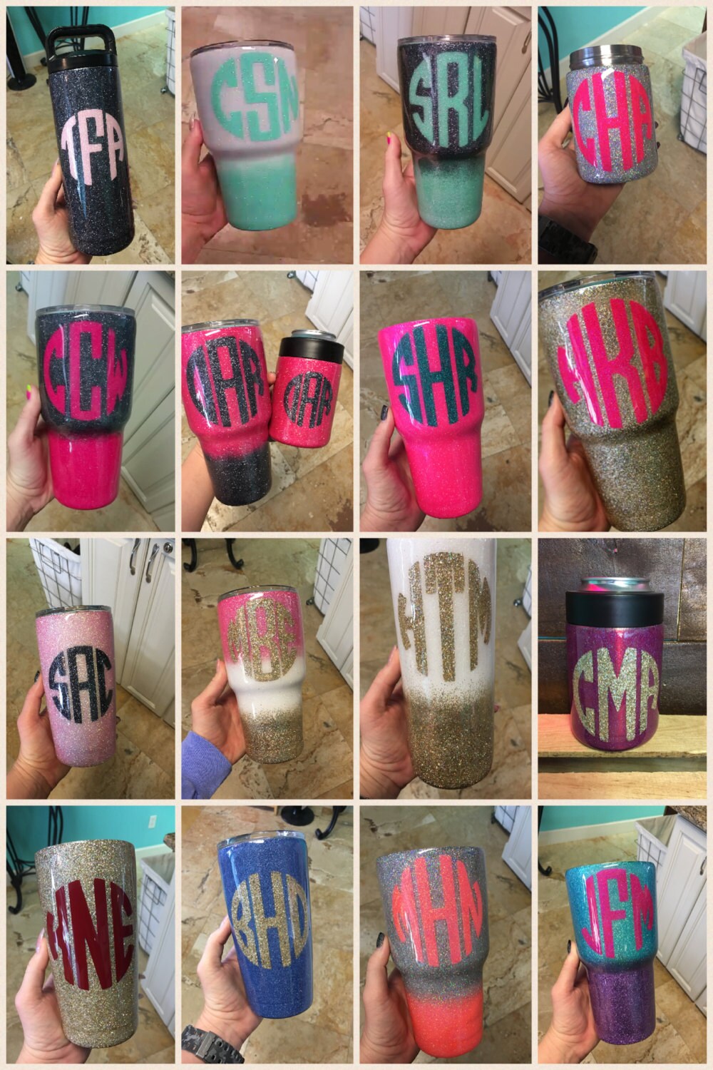 Includes 1 Monogram/Name/Decal Custom Glittered Yeti Rambler | Etsy