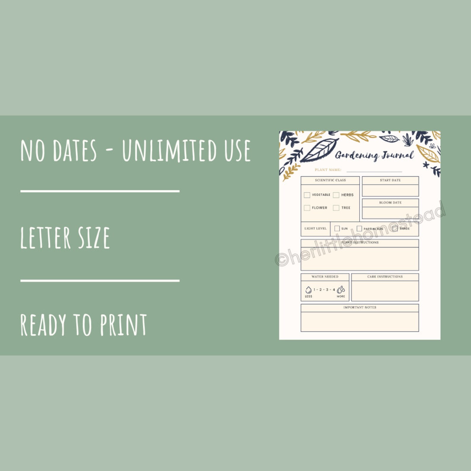 Gardening Journal | Track Your Plants - Etsy