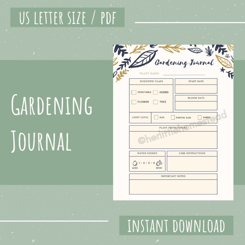 Gardening Journal | Track Your Plants - Etsy