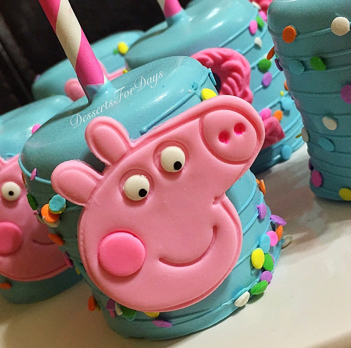 Dozen 12 Peppa Pig Chocolate Covered Marshmallow Pops. Peppa | Etsy