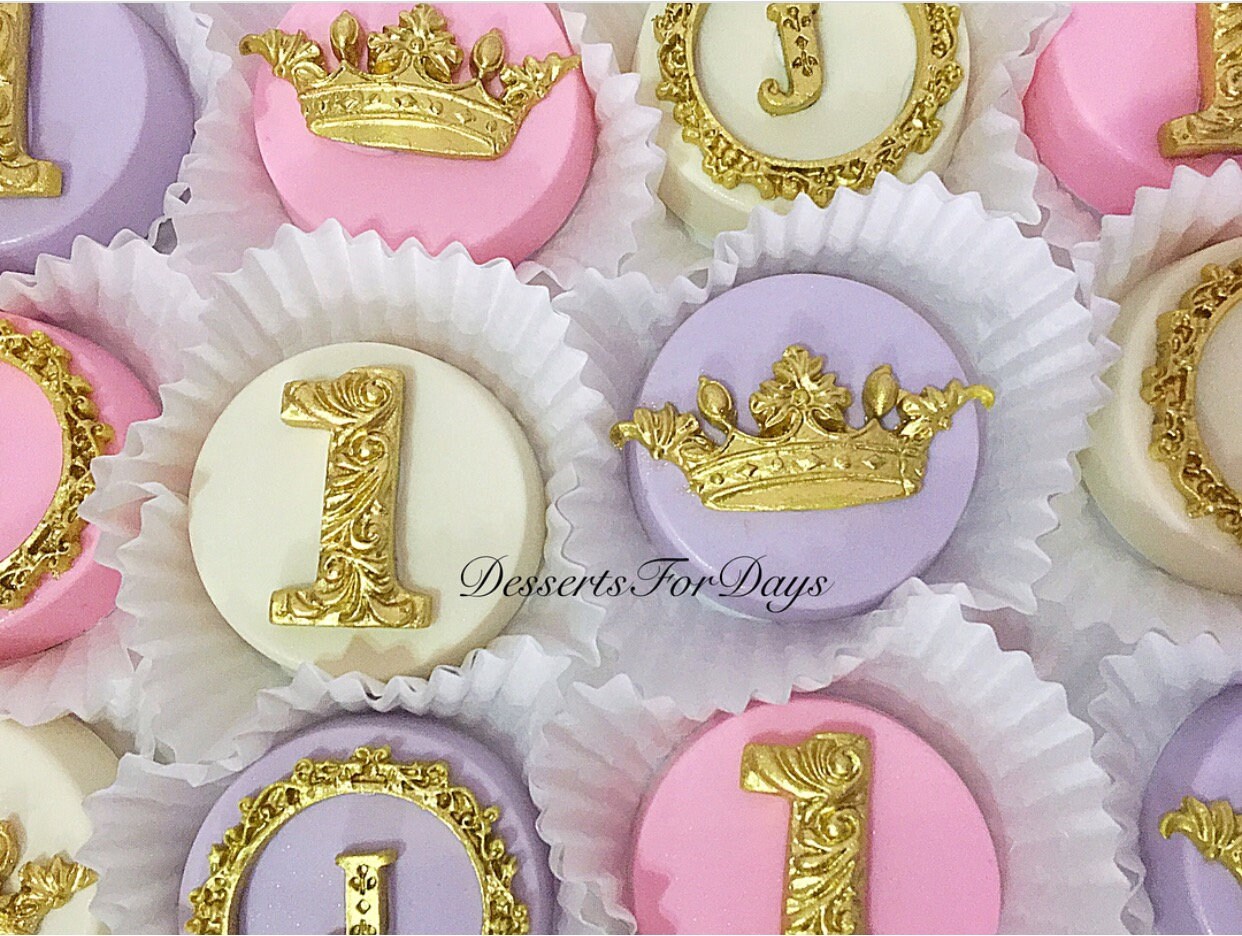 1 Dozen First Birthday Chocolate Covered Oreos. Princess | Etsy