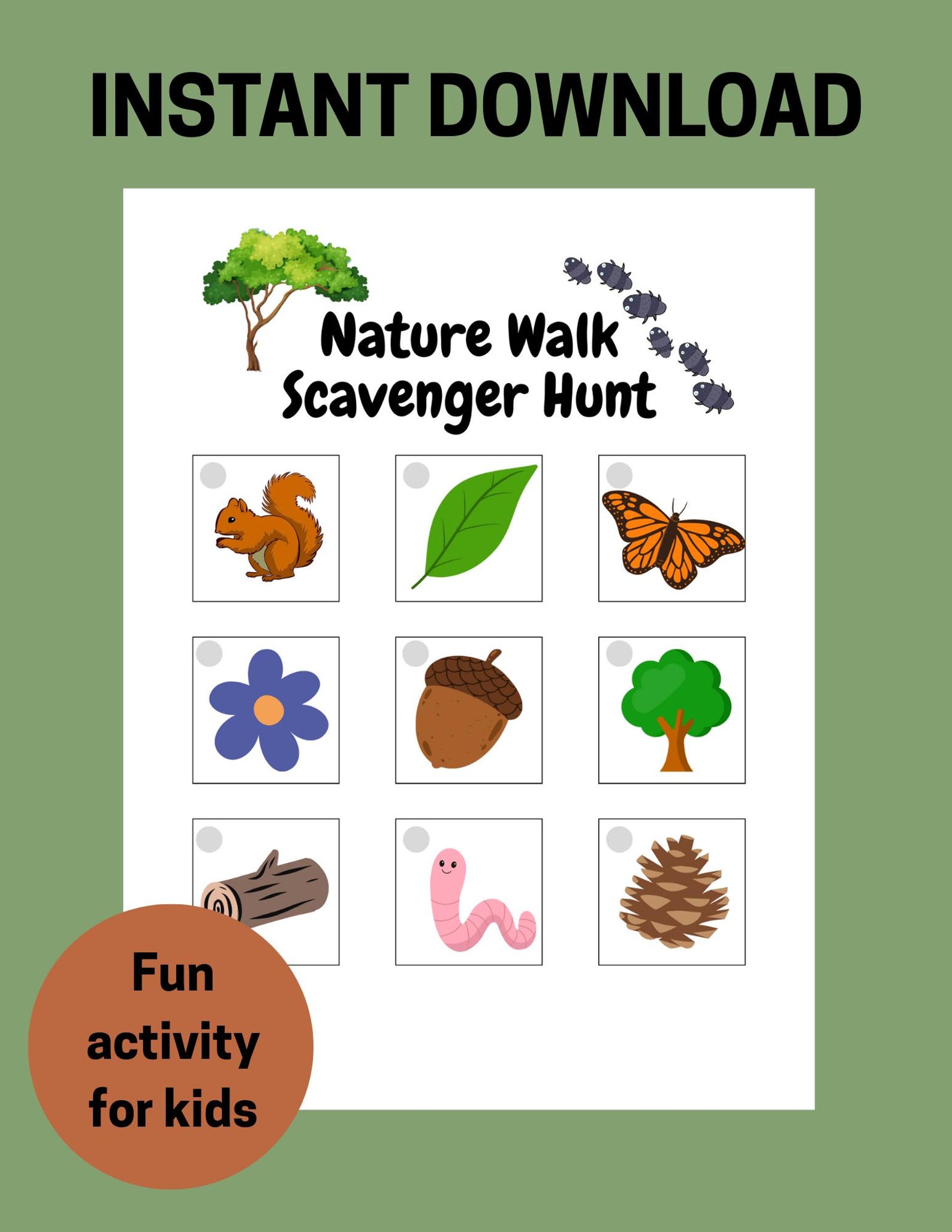 Kids Nature Scavenger Hunt, Kids Nature Hunt, Kids Scavenger Hunt ...
