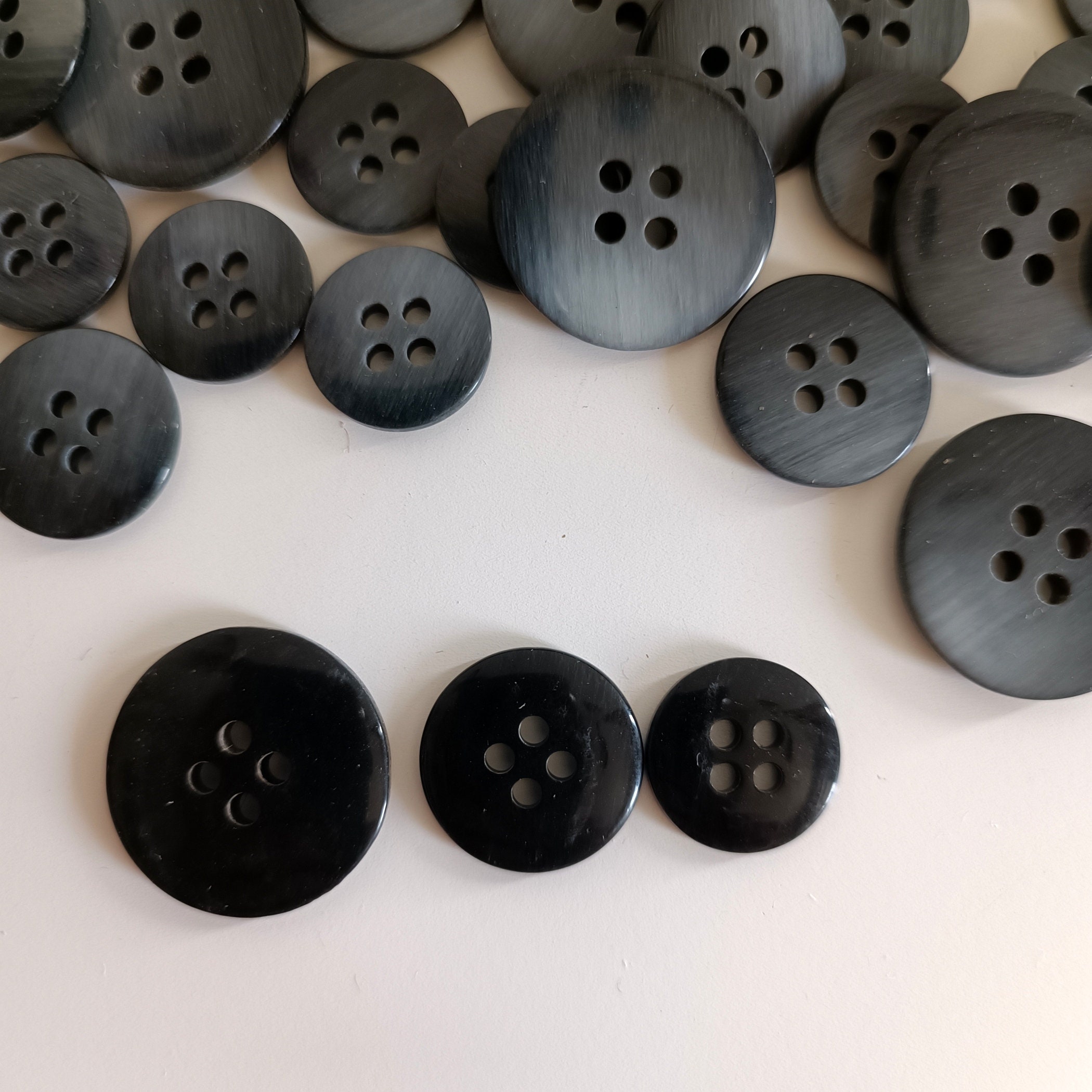 70s 80s Gray Shaded Flat Buttons Made in Italy High Fashion - Etsy