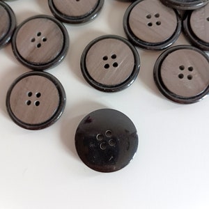 16 Black and Gray Buttons, Coat Jacket Dress Buttons, Made in Italy ...