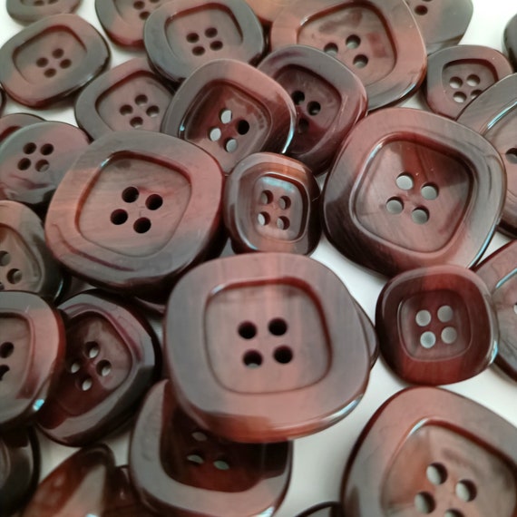 Brown Shaded Buttons Square Shaped Coat Jacket Dress Shirt - Etsy