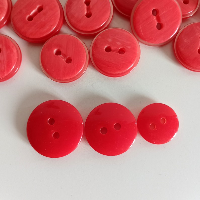 80s Red Shaded Buttons Coat Jacket Dress Buttons Made in - Etsy