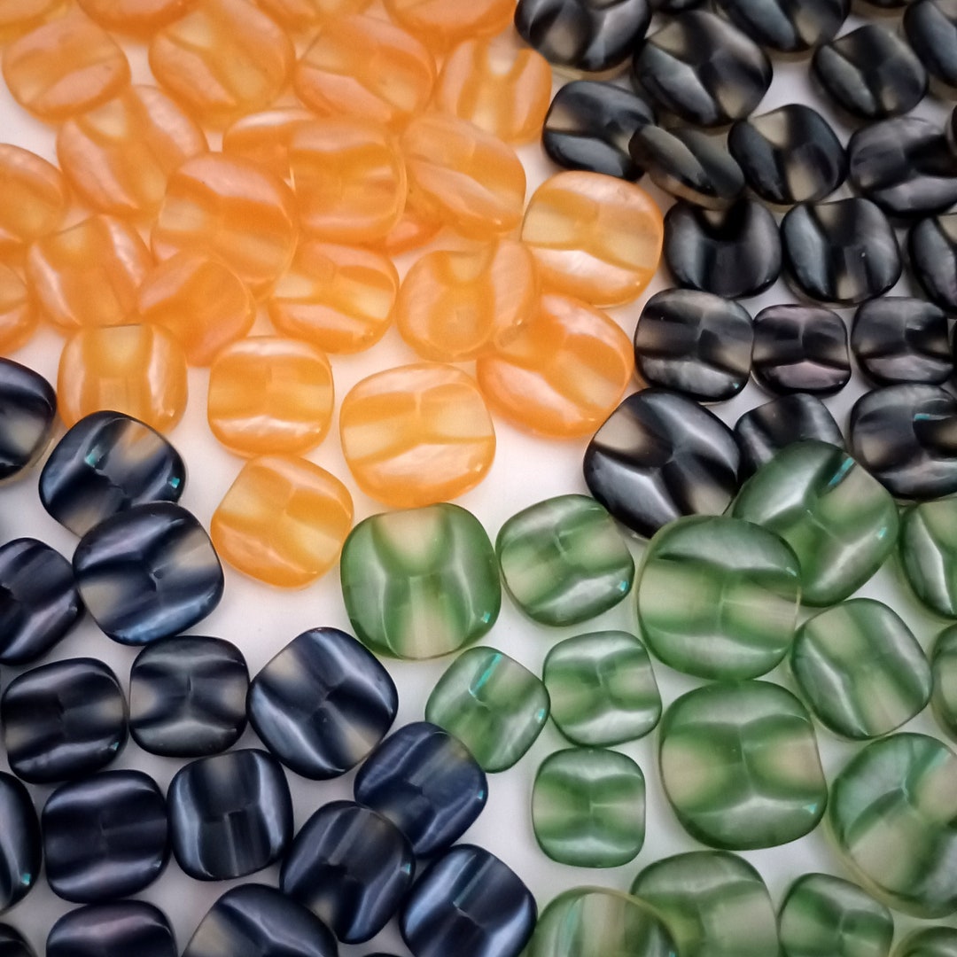 Small Square Buttons Black Blue Green Orange, Dress Shirt Buttons, Made ...