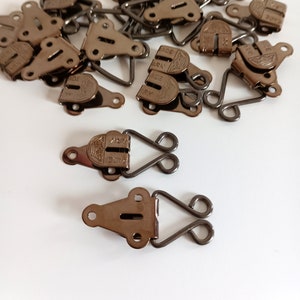 15 Burnished Metal Hook & Eye Fasteners Made in Italy, Skirt Hooks ...