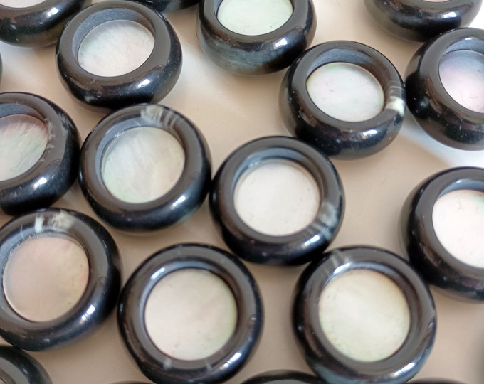 25 Black Cup Buttons Mop Top, Jacket Dress Buttons, Made in Italy High ...