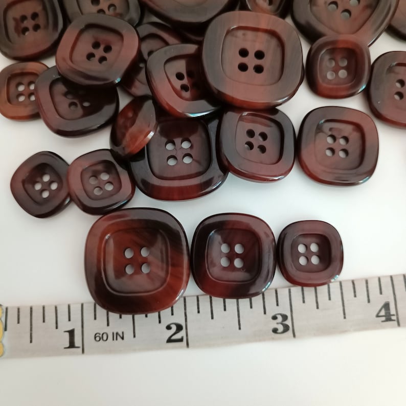 Brown Shaded Buttons Square Shaped Coat Jacket Dress Shirt - Etsy