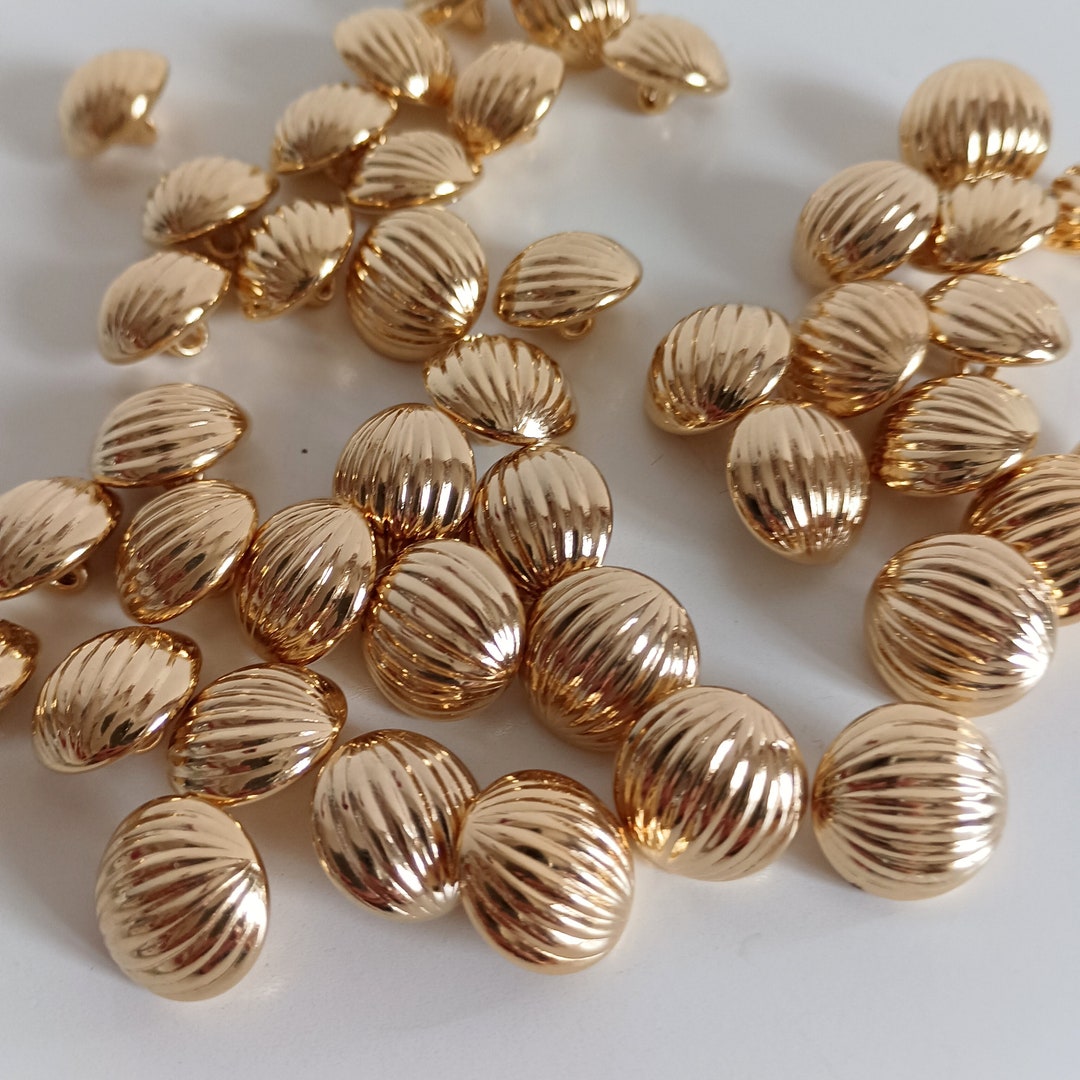 24 Gold Tone Metal Buttons, Dress Buttons 15mm, Made in Italy High ...