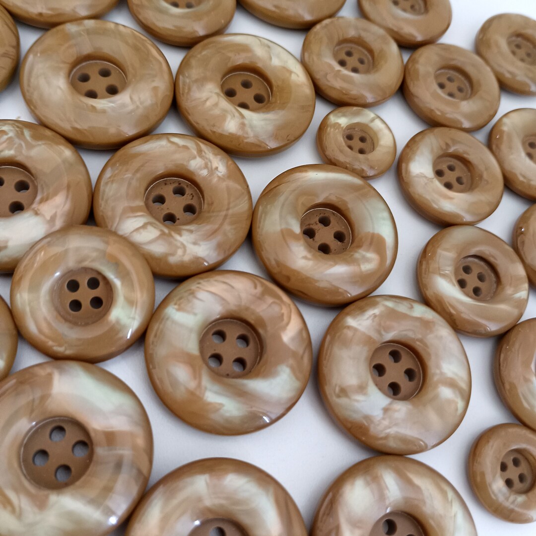 Vintage Mustard Pearly Buttons: Italian High Fashion, 4-hole - Etsy