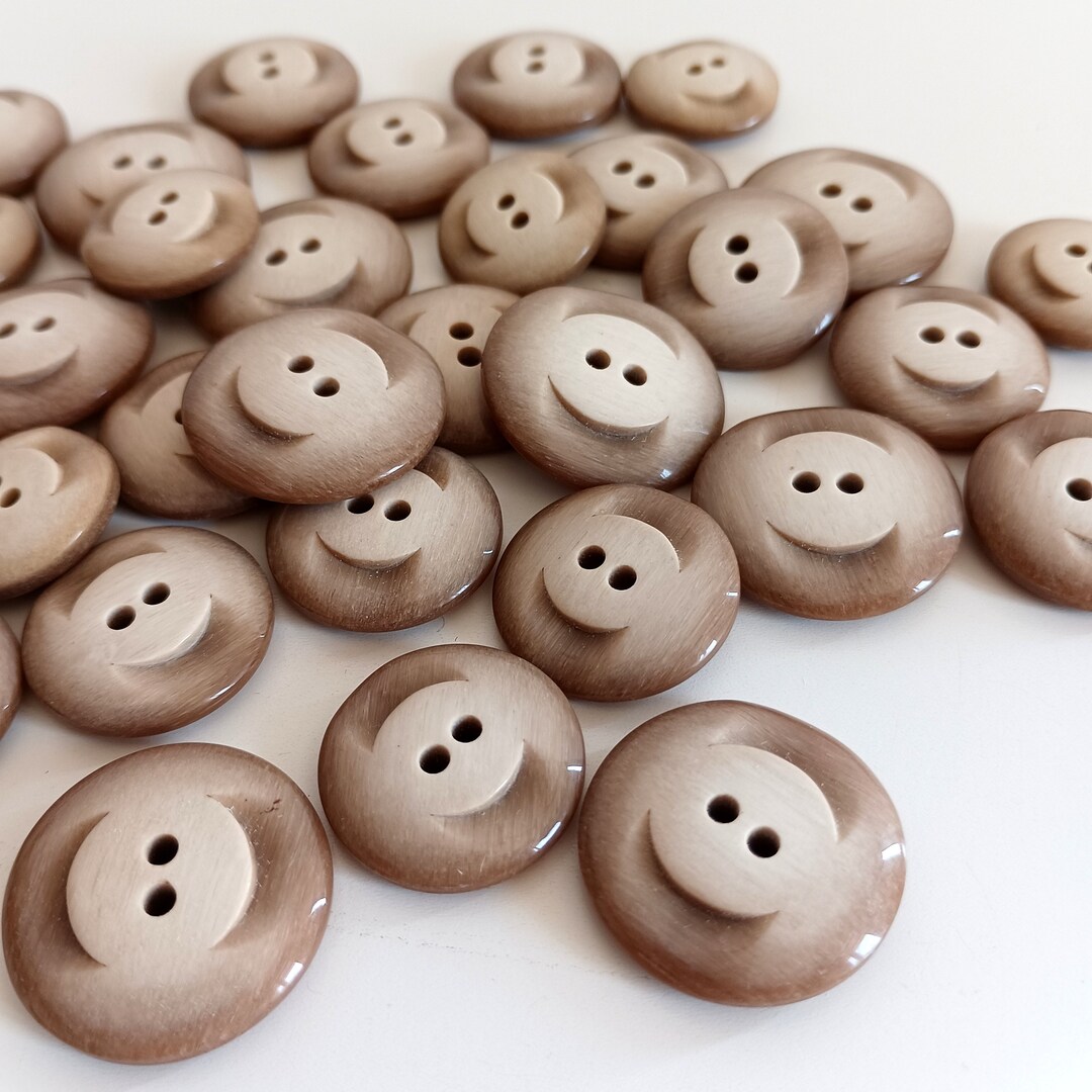 15 Cream Buttons Brown Shades, Coat Jacket Dress Buttons, Made in Italy ...